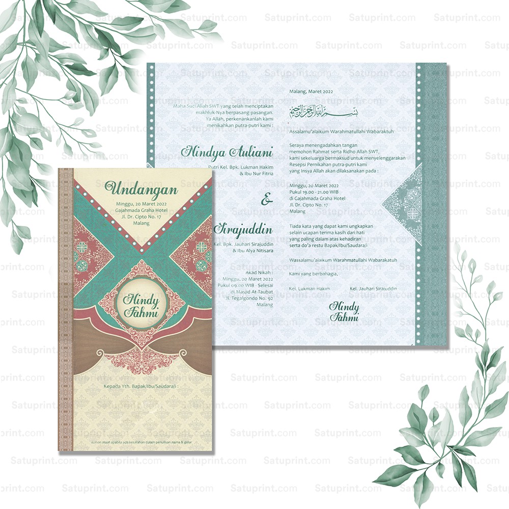 Jual Cetak undangan pernikahan murah model batik, Undangan nikah ...