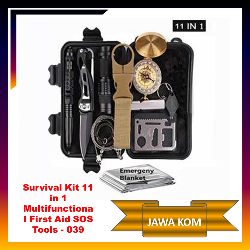 Jual Survival Kit 11 in 1 Multifunctional First Aid SOS Tools / Perlengkapan EDC / Set Safety 1 ...