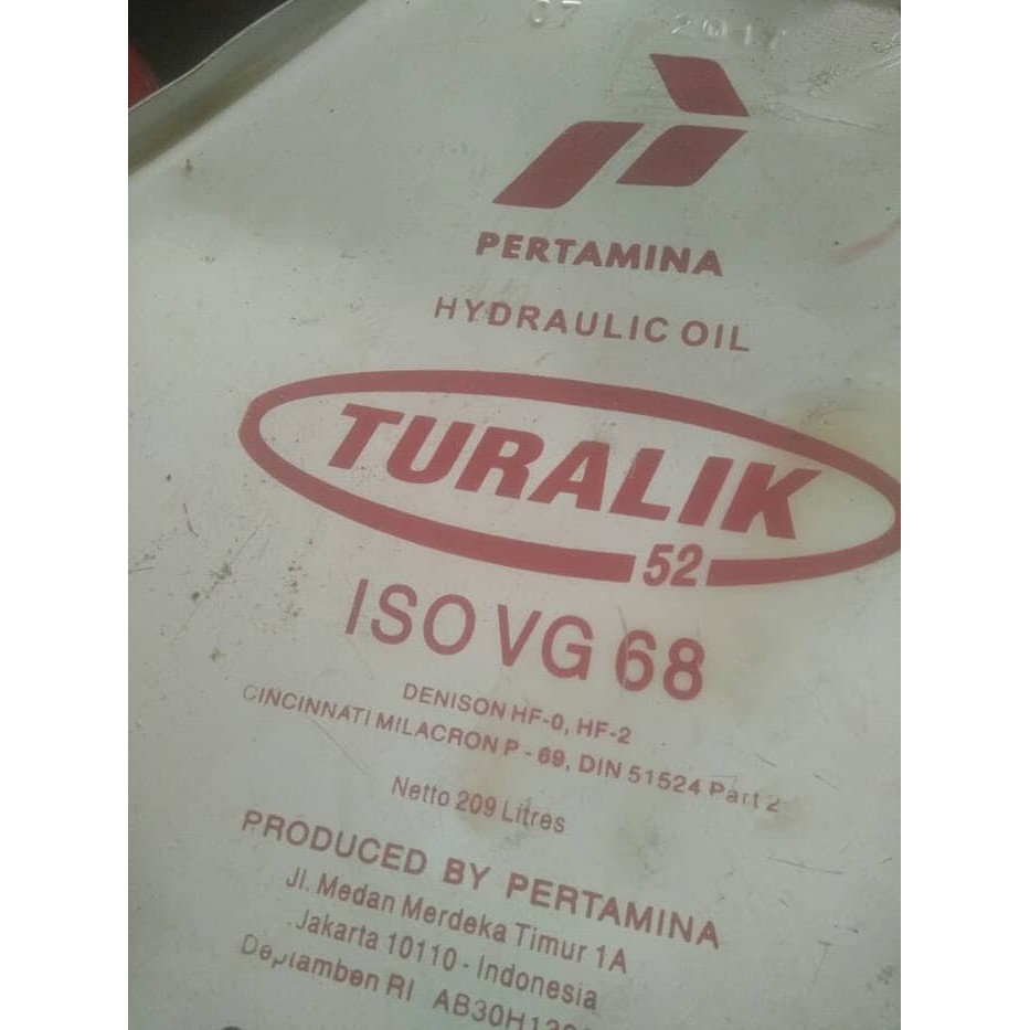 Jual ECERAN oli Hidrolik hidrolis Hydraulik / hydrolis Hydraulic oil Turalik 52 iso vg 68 oli 10 ...