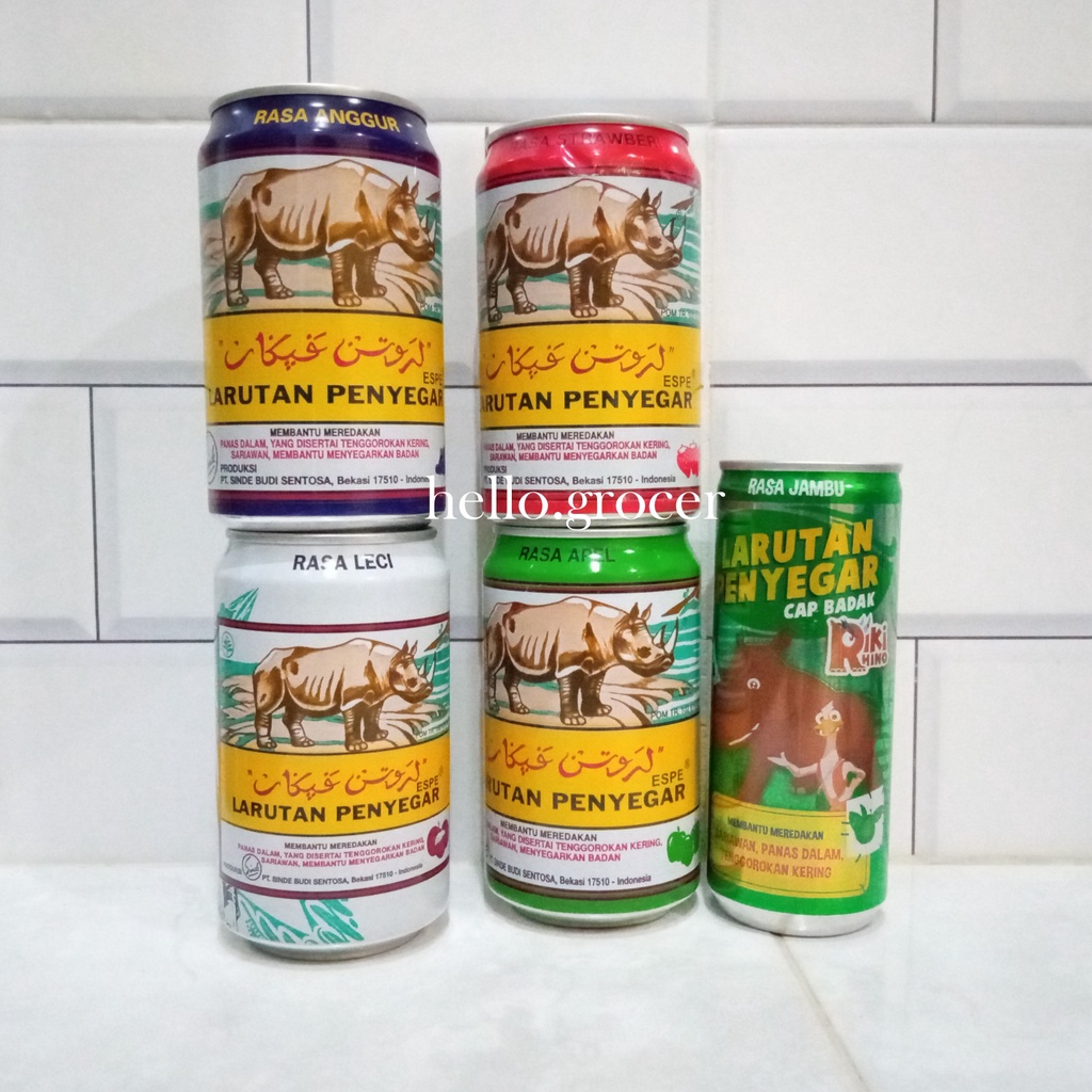 Jual Larutan Penyegar Cap Badak Kaleng Strawberry Apel Leci Jambu dan Jambu Anak Anggur 320ml ...