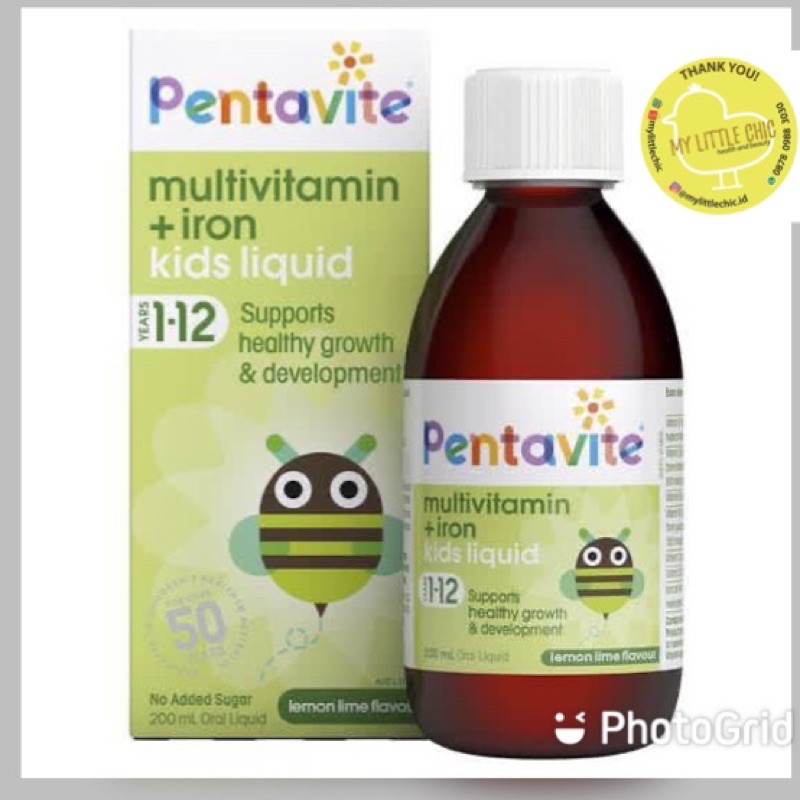 Jual Pentavite Oral Liquid Multivitamin with Iron 200 ml Indonesia ...