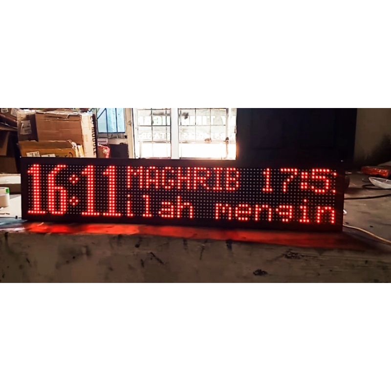 Jual Jam Sholat running text masjid musholla 1MeterX 20cm | Shopee ...