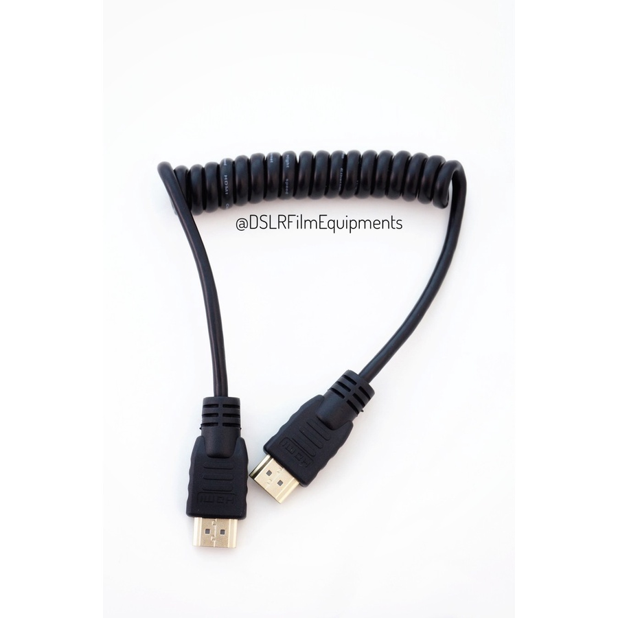 Jual Kabel HDMI to HDMI Spiral 30cm Coiled Coil Spring Gold Plated ...