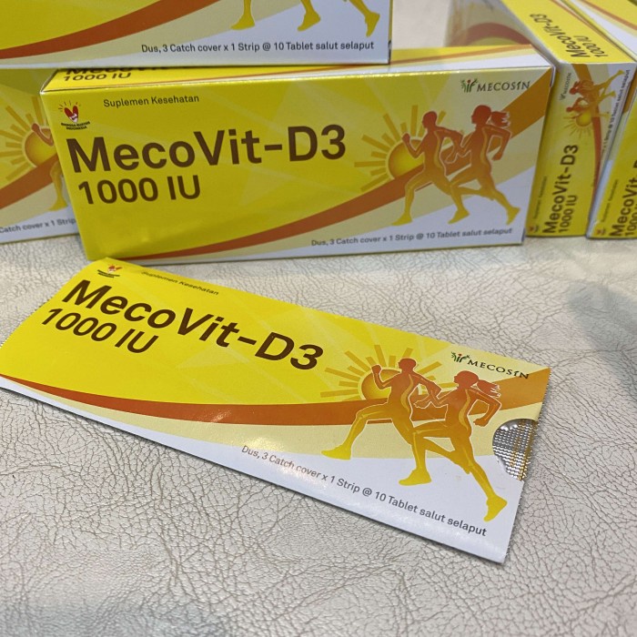 Jual Mecovit Vitamin D3 1000iu / 1000 iu 1 Strip - 10 Tablet | Shopee ...