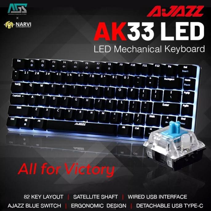 Jual Ajazz Geek Ak33 Led Mechanical - Keyboard Gaming Liritasabet Indonesia|Shopee Indonesia