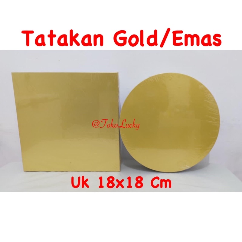 Jual Tatakan Kue Emas /Tatakan Kue Gold / Alas Kue (Persegi/Bulat ...