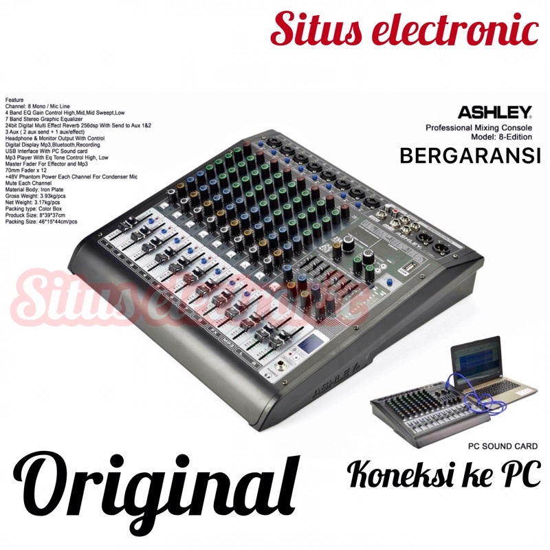 Jual mixer ashley 8 edition original mixer 8 channel effect digital ...