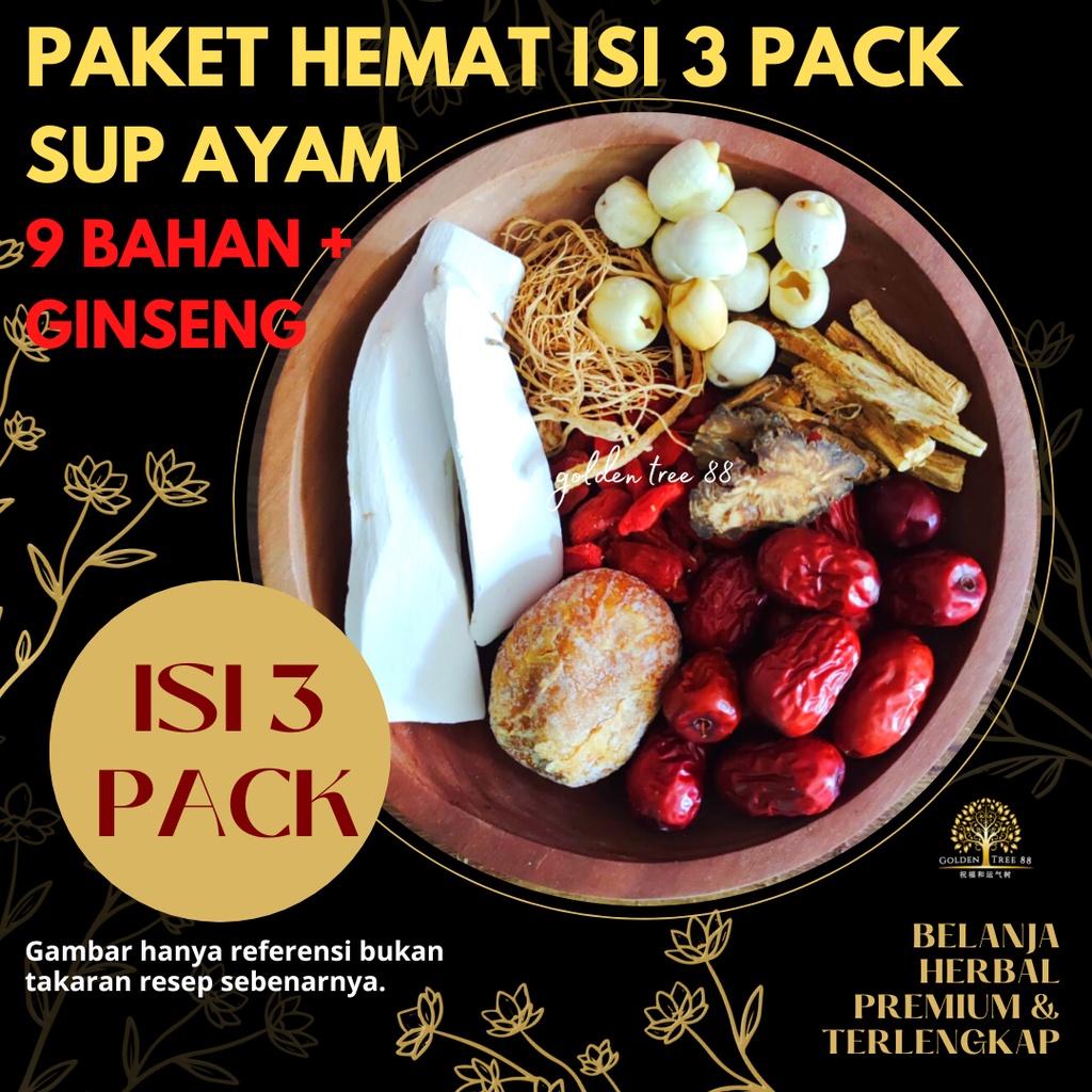 Jual Paket Hemat 3 Pack Premium Tim Ayam 9 Bahan Sup Ayam Ginseng Fresh ...