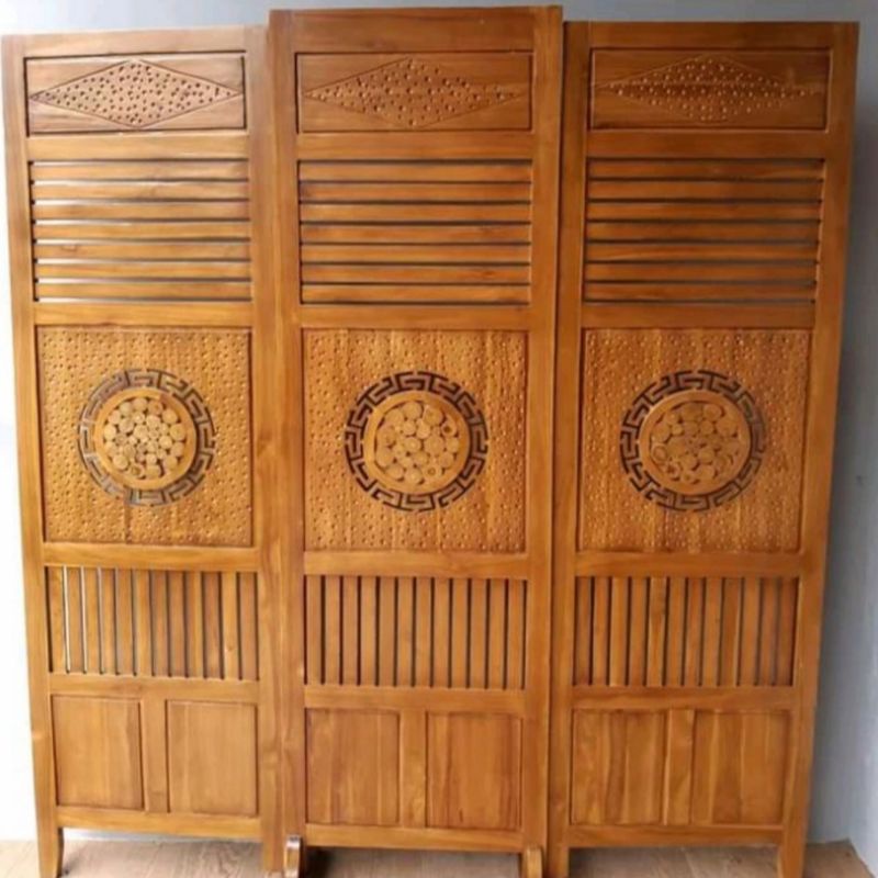 Jual SKETSEL PENYEKAT RUANGAN MINIMALIS KAYU JATI UKURAN 150 CM ...