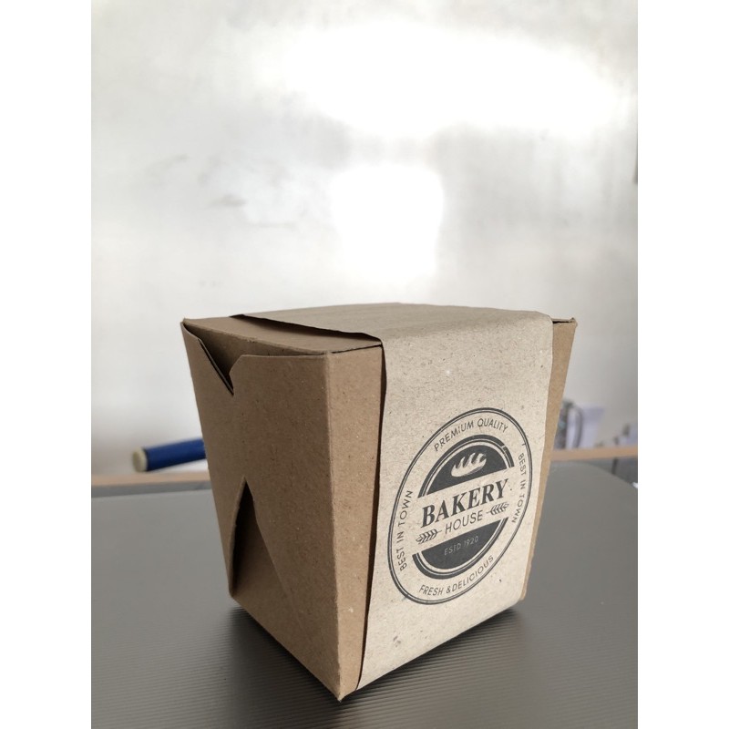 Jual FOOD PAIL M + CETAK CUSTOM BELT (300 pcs)RICE BOX COKLAT KRAFT ...