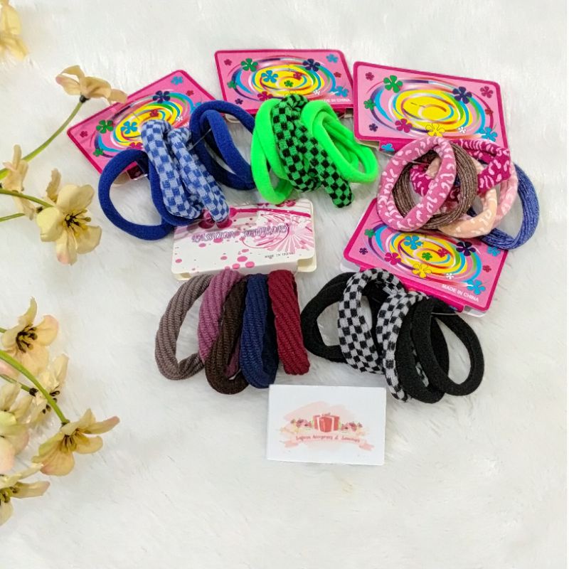 Jual Ikat Rambut / ikat rambut Donat warna warni / Tali rambut donat ...