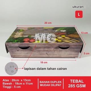 Jual lunch box duplex ukuran L / dus makanan duplex ukuran L / box nasi ...
