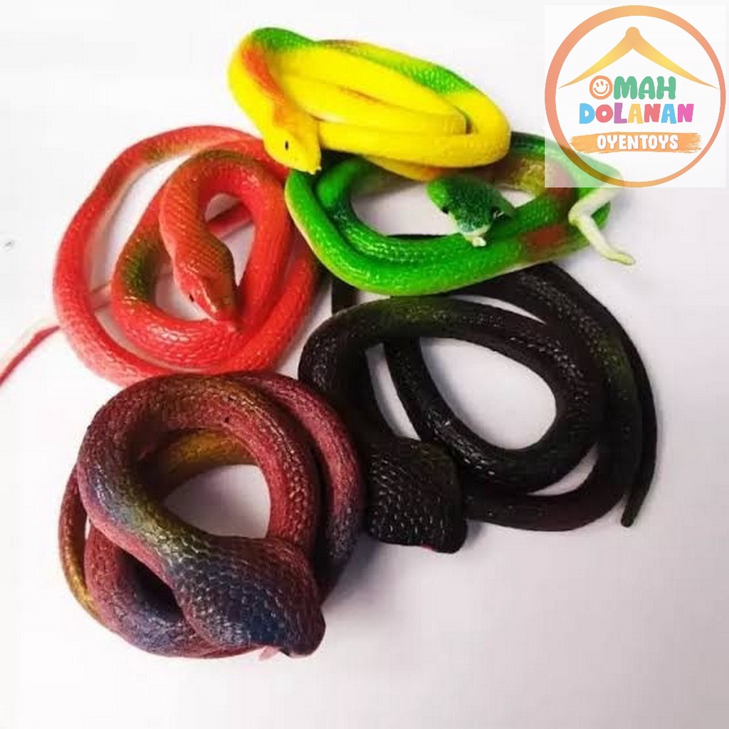 Jual Mainan Fake Snake Ular Palsu Mainan Prank Ular Karet Padat 1 meter ...