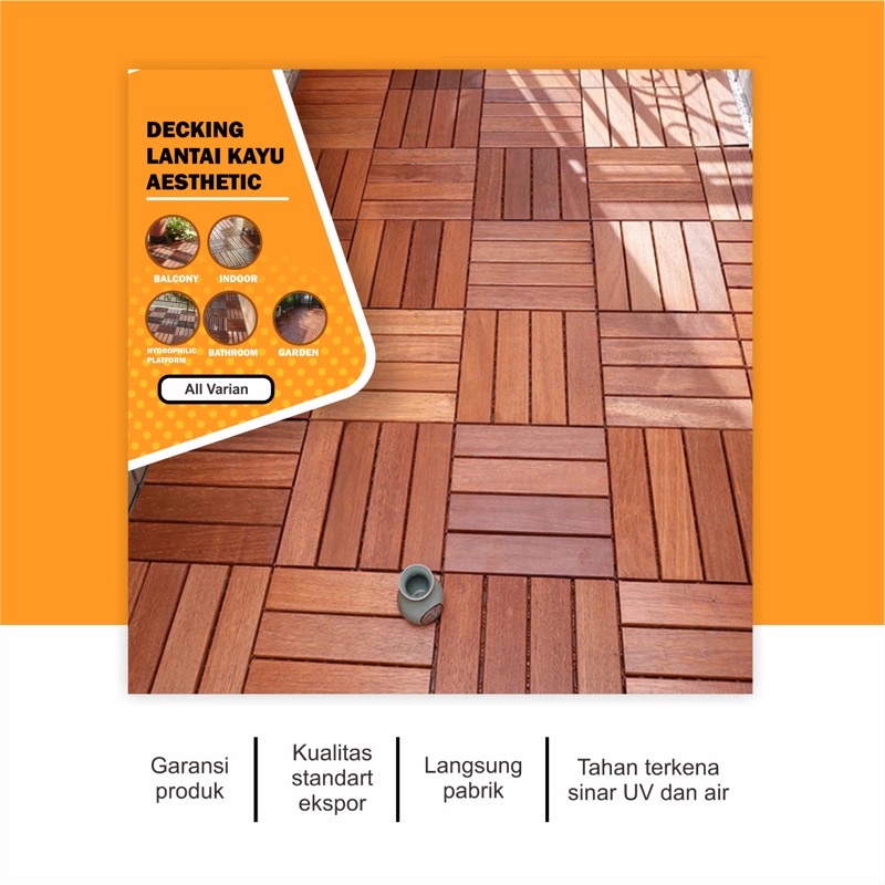 decking ubin lantai kayu buat hiasan ruangan outdoor taman dekorasi ...