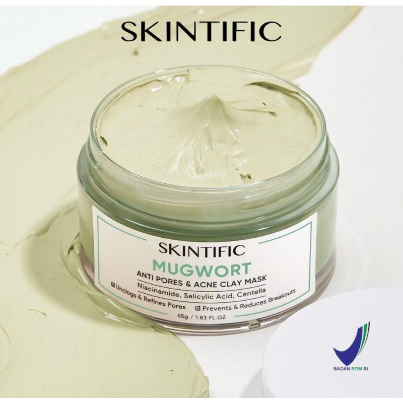 Jual skintific mugwort clay mask masker acne masker anti jerawat ...