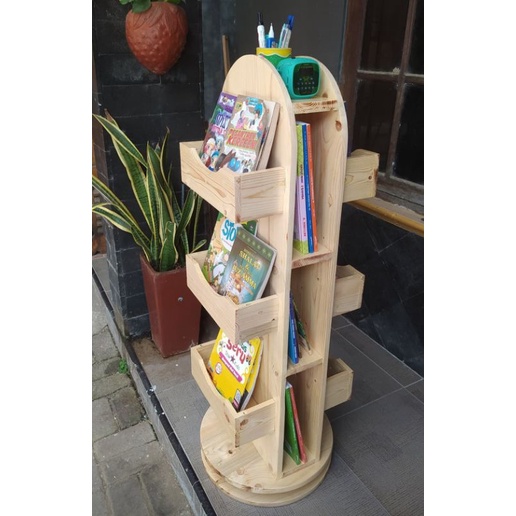 Jual RAK BUKU ANAK PUTAR 360 / RAK MAINAN ANAK/ MEJA ANAK / KURSI ANAK ...