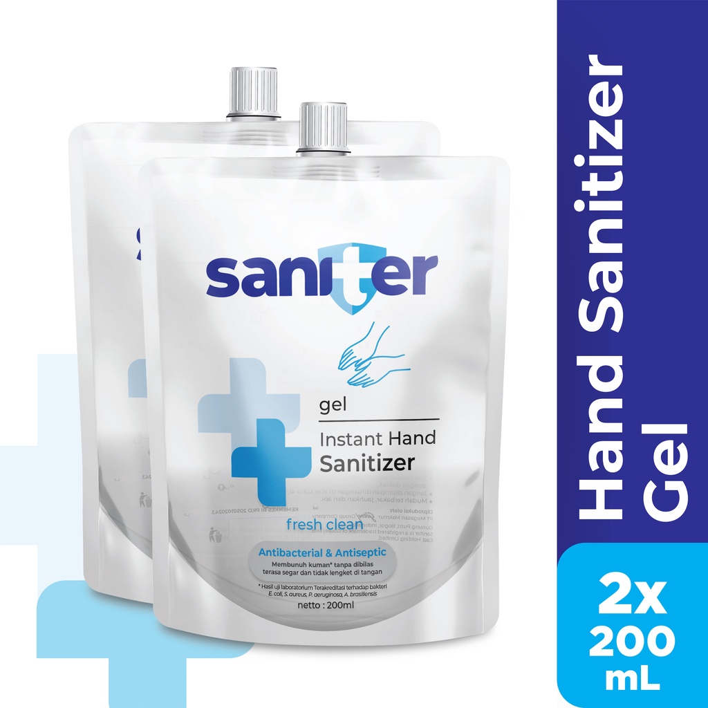 Jual Saniter Hand Sanitizer Gel Pouch 200 ml x2 | Shopee Indonesia