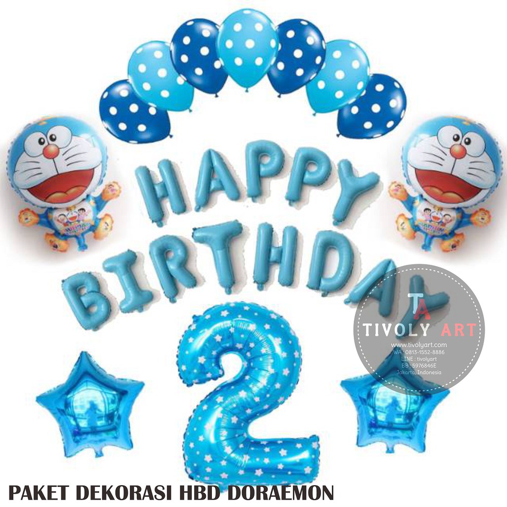 Jual Paket Dekorasi Happy Birthday Tema DORAEMON 01 | Paket HBD ...