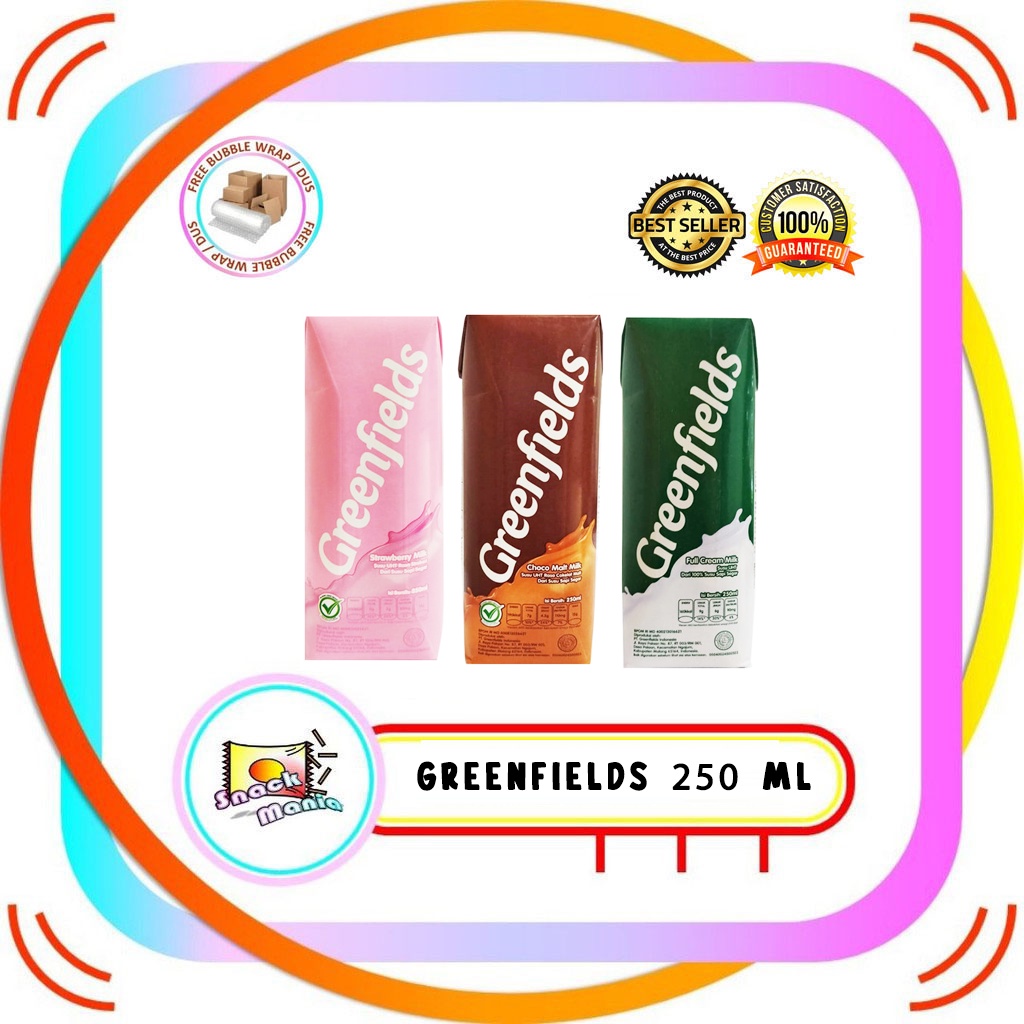 Jual Susu UHT Greenfield Greenfields 250 ml Full Cream - Chocolate - Strawberry Milk | Shopee ...