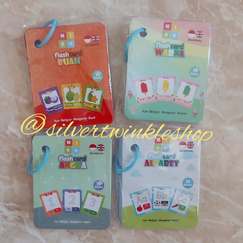 Jual Mainan edukasi flashcard flash card ring angka huruf buah warna ...