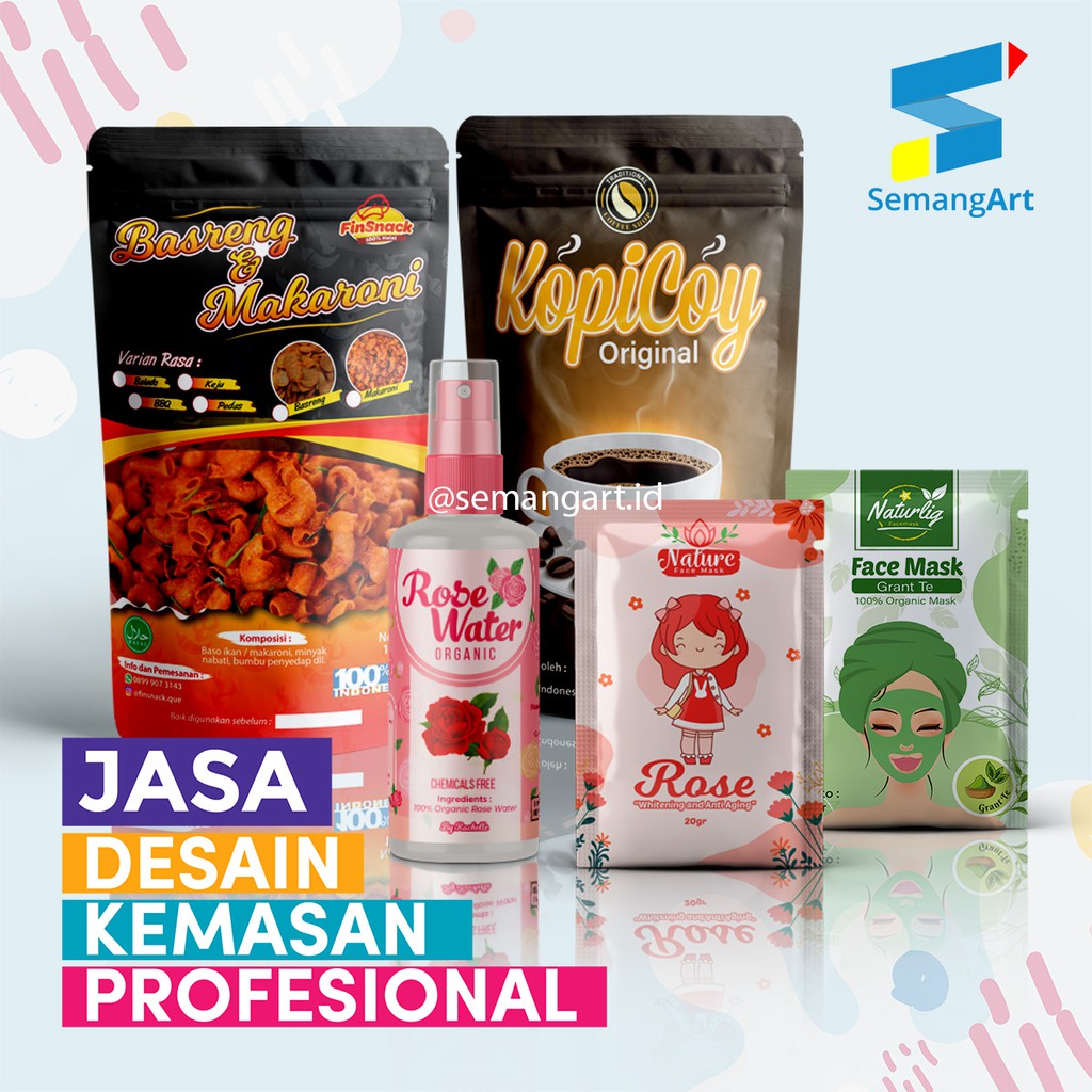 Jasa Desain Kemasan Sachet Masker Standing Pouch Logo Sticker Label ...