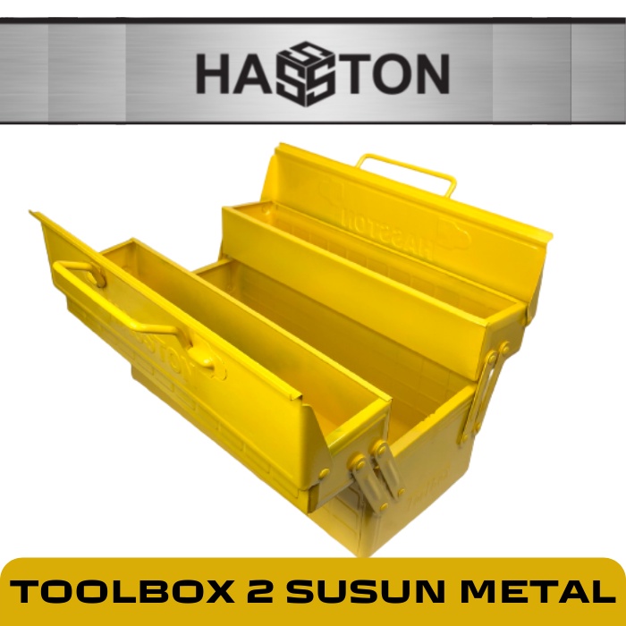 Jual HASSTON Toolbox 2 Susun Kuning Besi 34x16x16cm / Tool box Metal ...