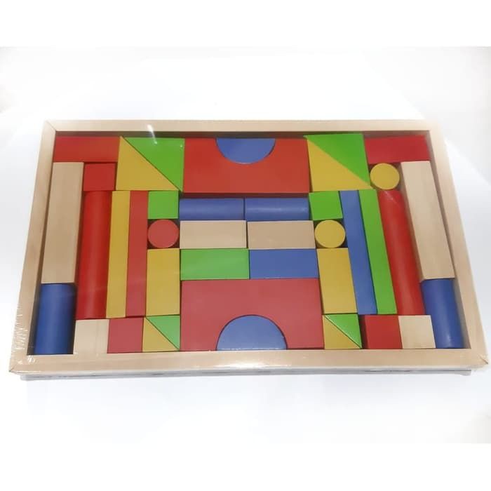 Jual Mainan Edukasi Balok Kayu Susun Rumah Wooden Block Puzzle 4 ...