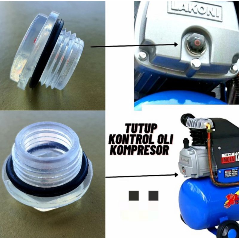 Jual tutup Indikator Kontrol Oli Mesin Kompresor Angin Bening Spare ...