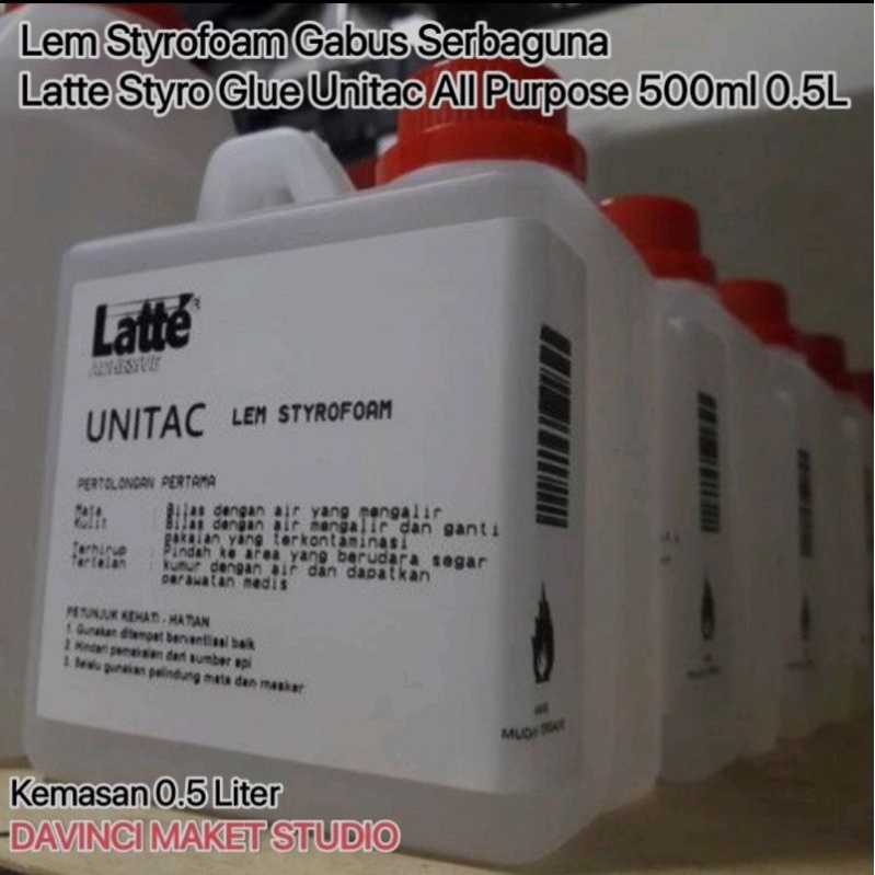 Jual Lem Styrofoam Gabus Serbaguna - Latte Styro Glue Unitac UHU All Purpose 500ml 0.5L | Shopee ...