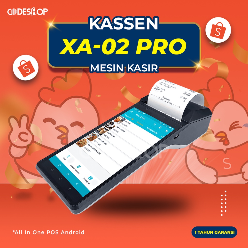 Jual Kassen XA-02PRO Mesin Kasir All In One Android | Shopee Indonesia