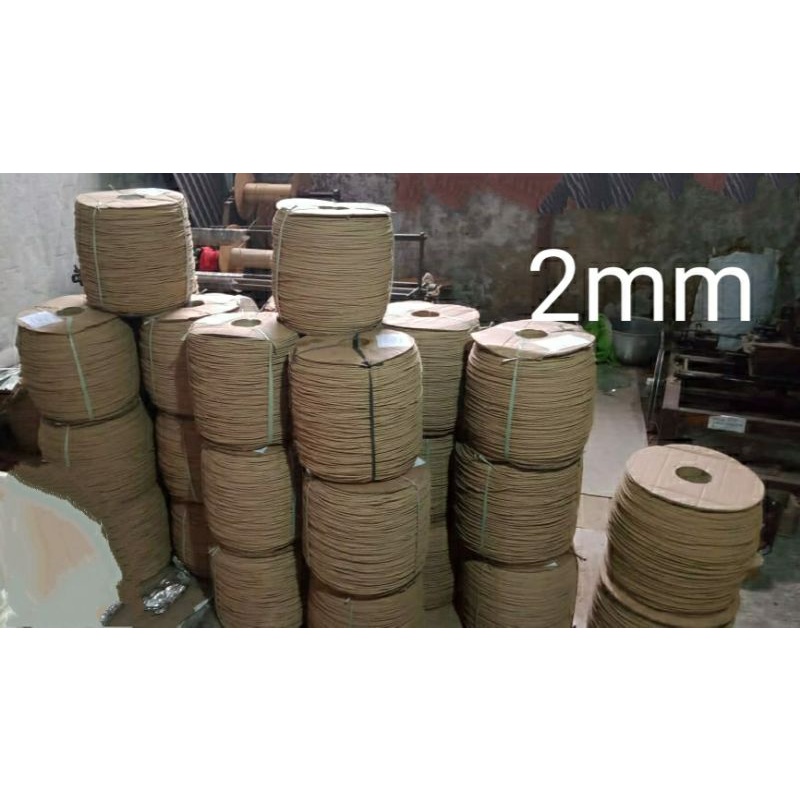 Jual tali kertas paperbag ukuran 2mm panjang 100m warna coklat | Shopee ...
