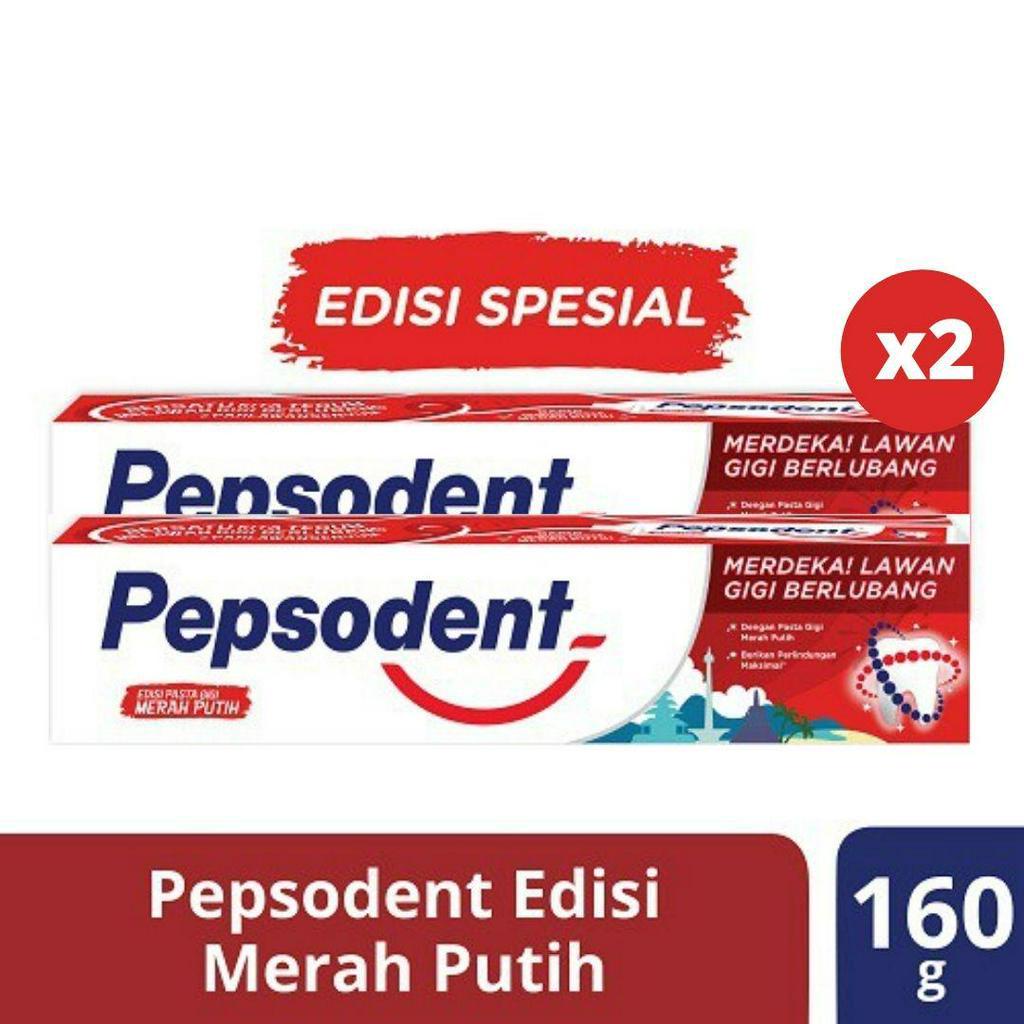 Jual Pepsodent Pasta Gigi Edisi Spesial Merah Putih 2 x 160 gr | Shopee ...