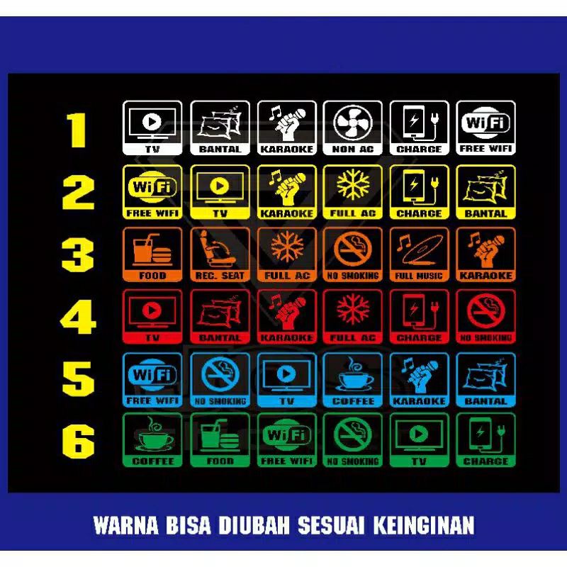 Jual Stiker Cutting Sticker Mobil Fasilitas Bis Bus Truck Truk Trek ...