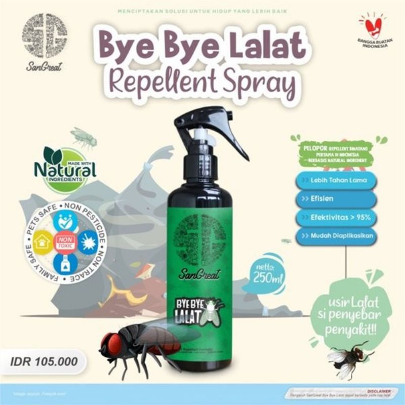Jual Pengusir Lalat Ampuh Non Pestisida ByeBye Lalat Spray 250ml ...