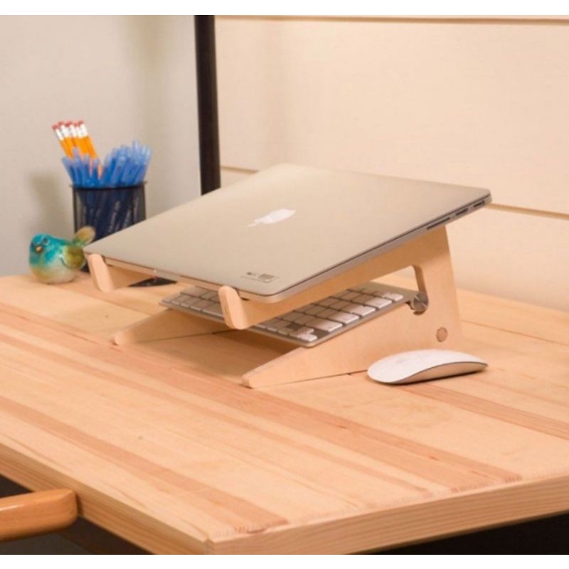 Jual Stand Laptop Stik kayu Meja Stand Monitor Portable Unik Minimalis ...