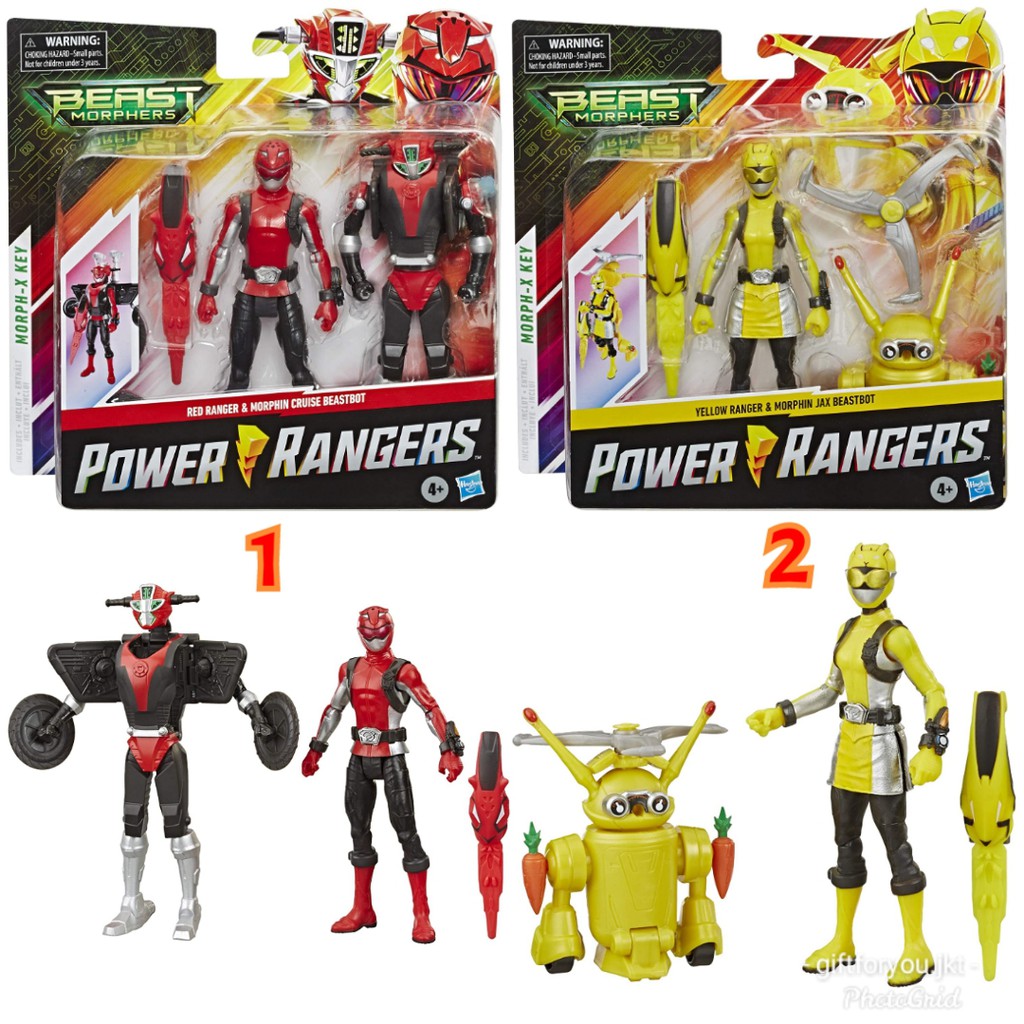 Ranger Amarillo Y Morphin Jax Beastbot-figura-power Rangers Morphers ...