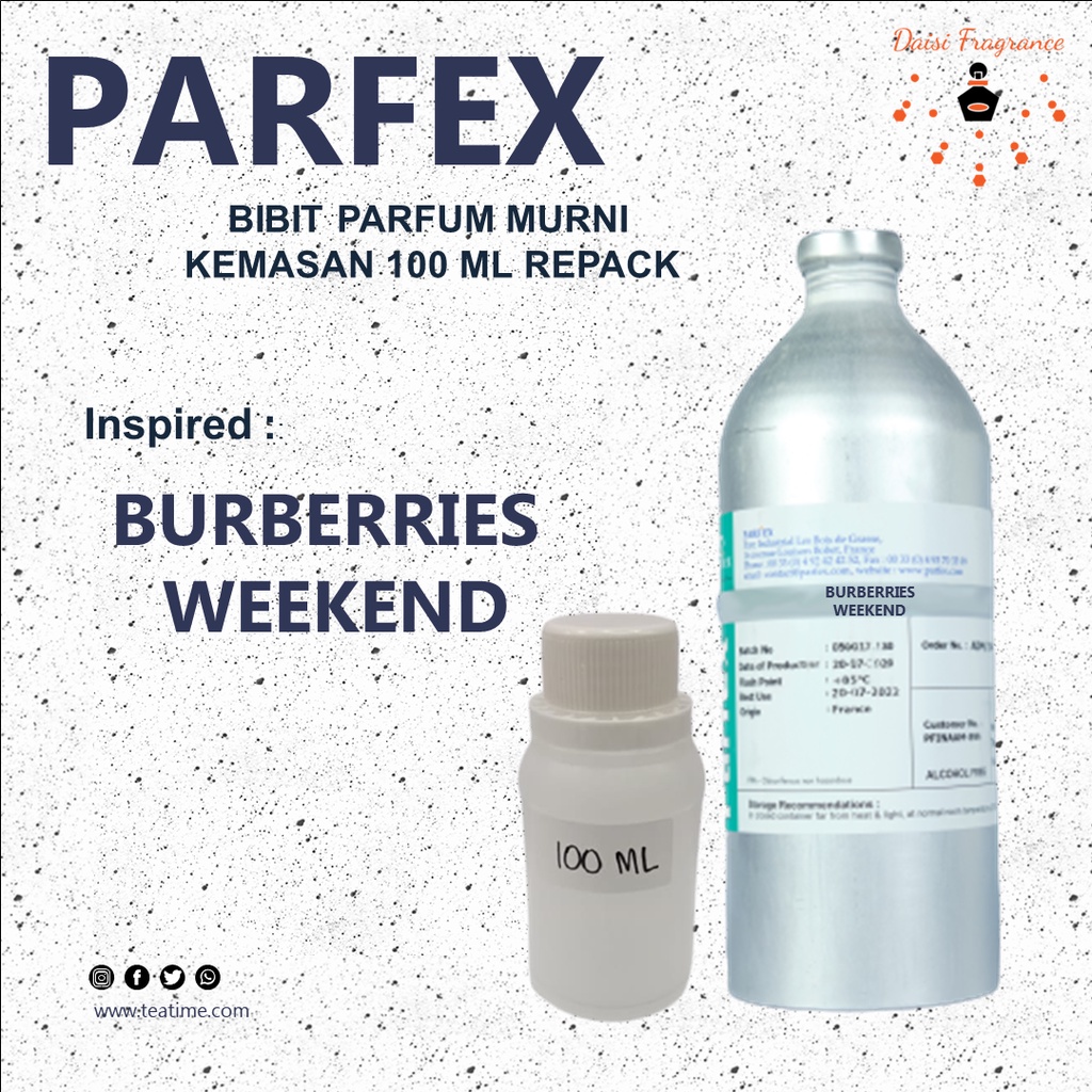 Jual BIBIT PARFUM MURNI PARFEX BURBERRY WEEK END 100 ML repack| BEST ...