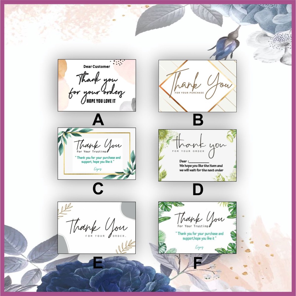 Jual CETAK Thank You Card Custom - Kartu Ucapan - Kartu Souvenir - Thankyou card toko_Blacu ...