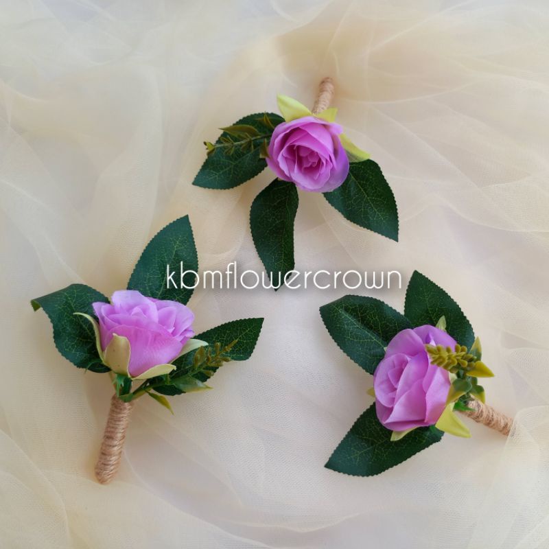 Jual 5 Warna Boutonniere rustic rose / corsage / korsase / bunga jas ...