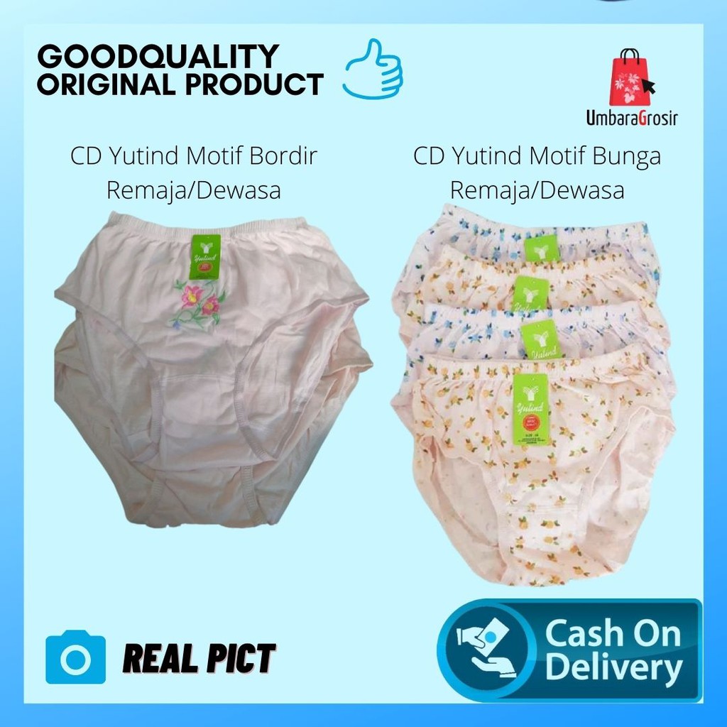 Jual 6 pcs Celana Dalam YUTIND motif bordir & kembang uk S/T/M/L/XL/XXL | Shopee Indonesia