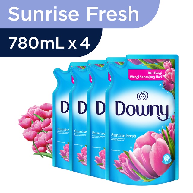 Jual Downy Sunrise Refill / Biru 780ml (Paket Isi 4) | Shopee Indonesia