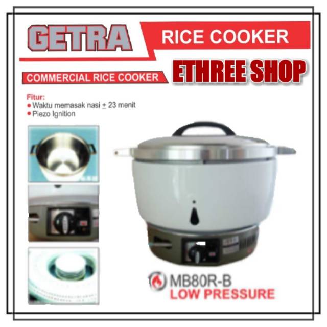 Jual GETRA MB80R - GAS RICE COOKER 14 L - MADE IN TAIWAN -MURAH | Shopee Indonesia