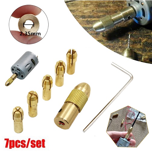 Jual 7in1 5pcs Chuck set 2.35mm Micro Twist Drill Electric Collet Motor ...