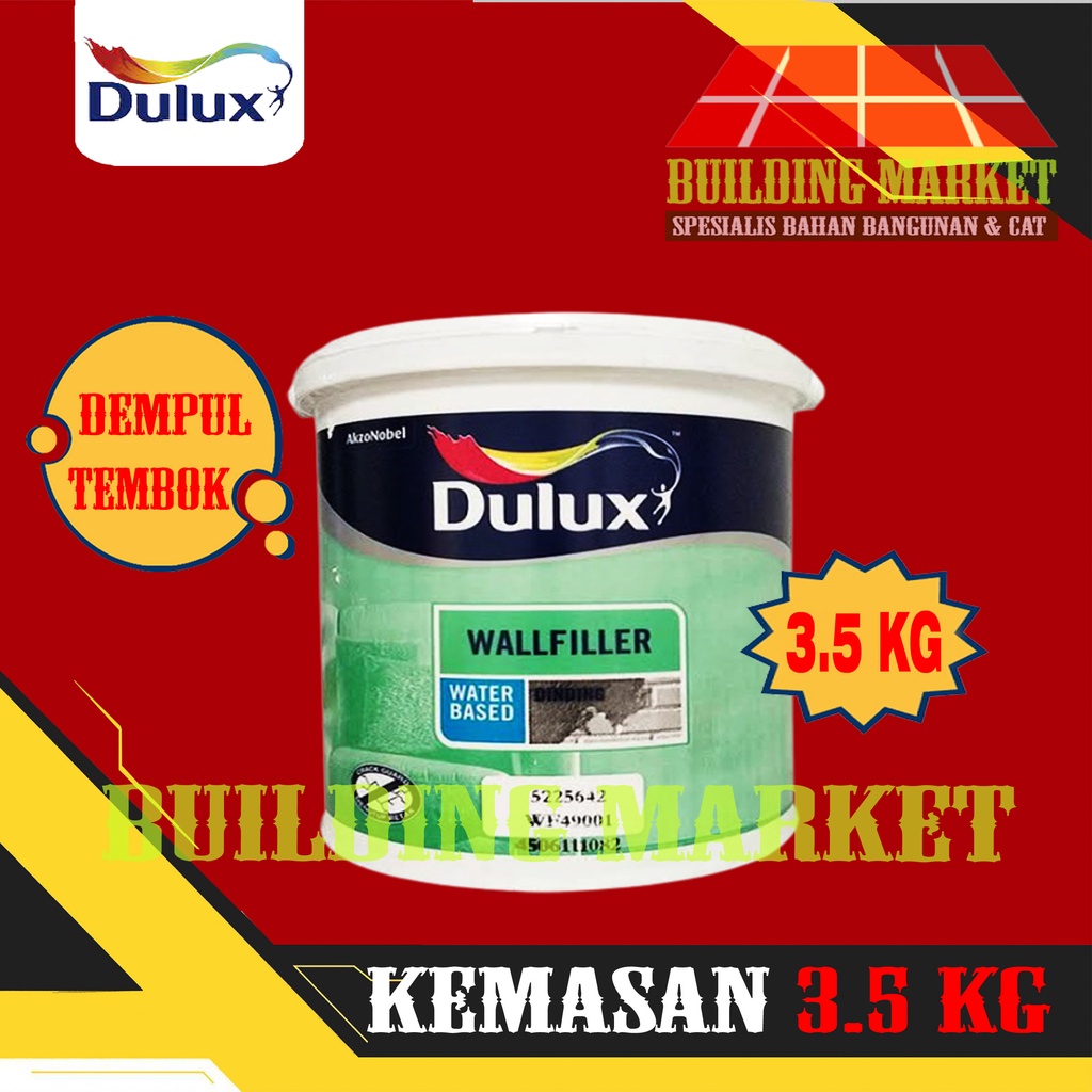 Jual DEMPUL TEMBOK PLAMIR PLAMUR TEMBOK DULUX INTERIOR 3.5 KG | Shopee ...