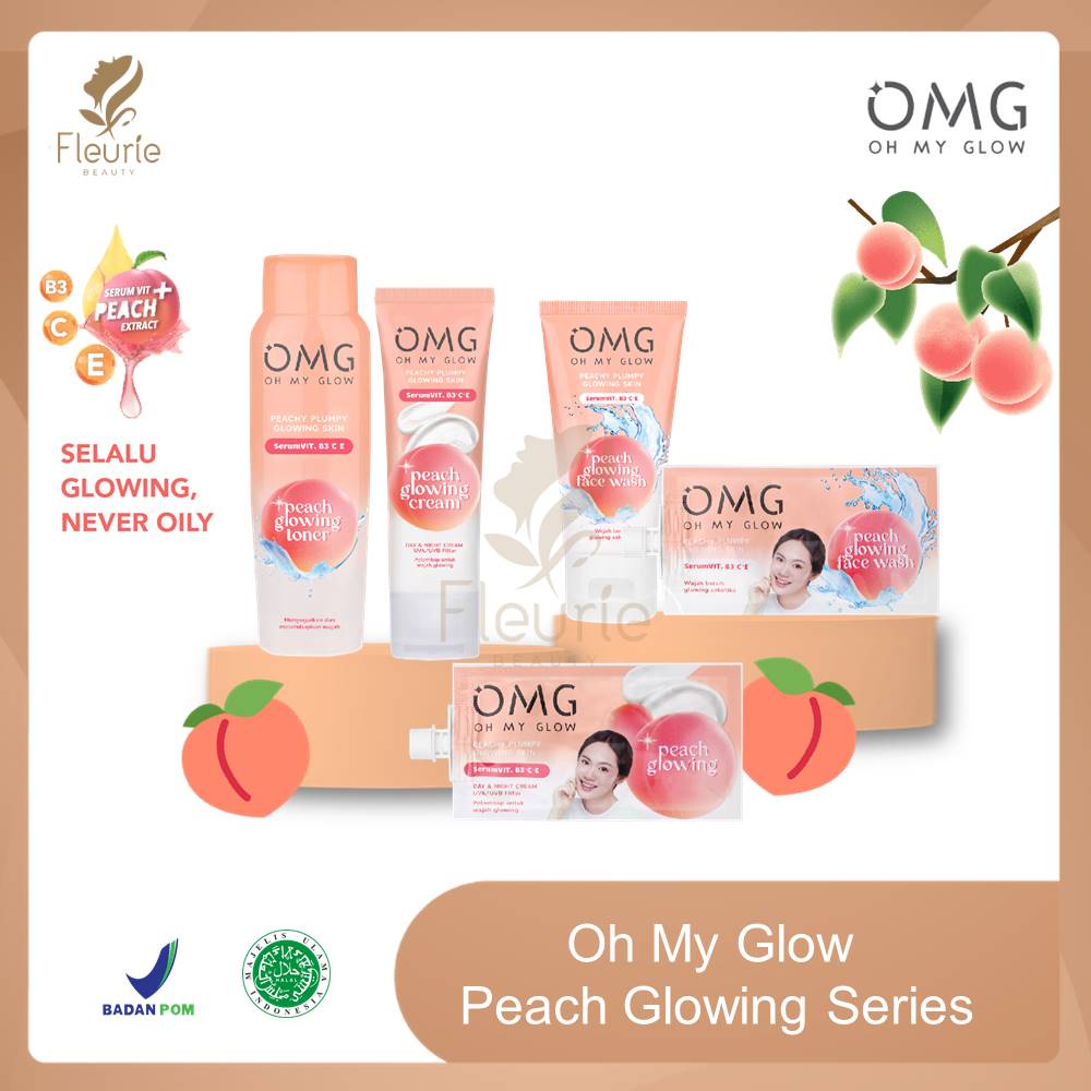 Jual OMG Oh My Glow Peach Glowing Skincare - Face Wash / Face Toner ...