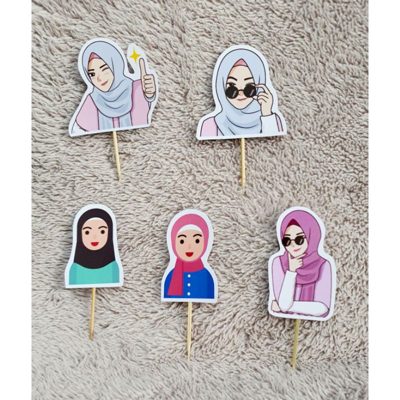 Jual topper cake hijab no custom | Shopee Indonesia