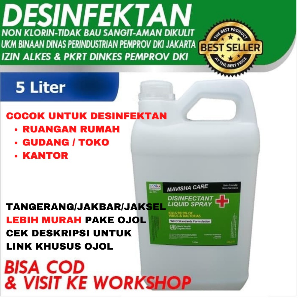 Jual Cairan Disinfektan 5 Liter Siap Pakai - Desinfektan 5 L Pembersih ...