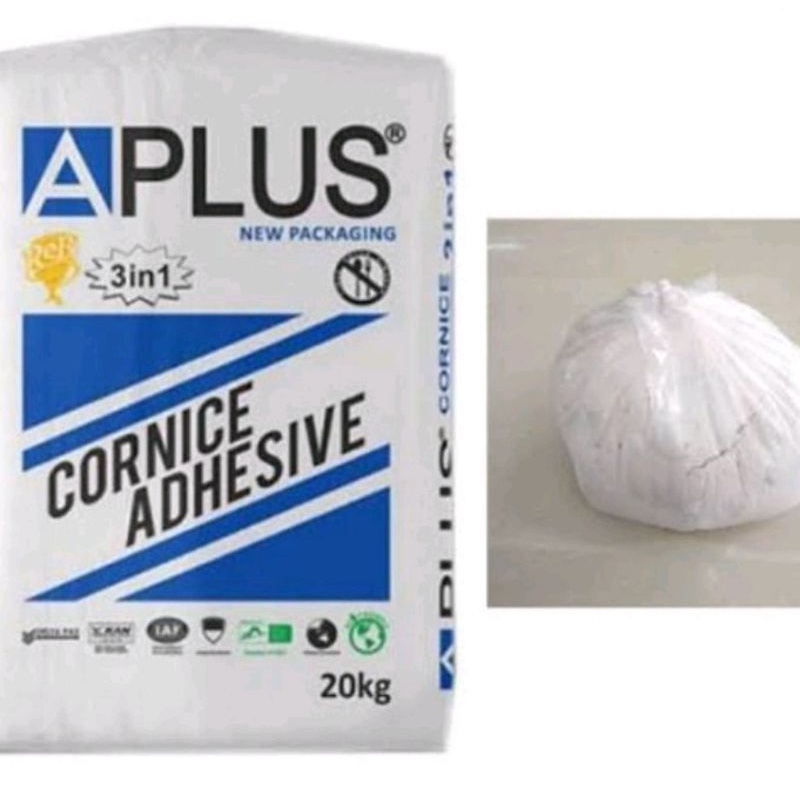 Jual COMPOUND GYPSUM A PLUS / kompon Cornice Adhesive Aplus Kemasan 1Kg ...