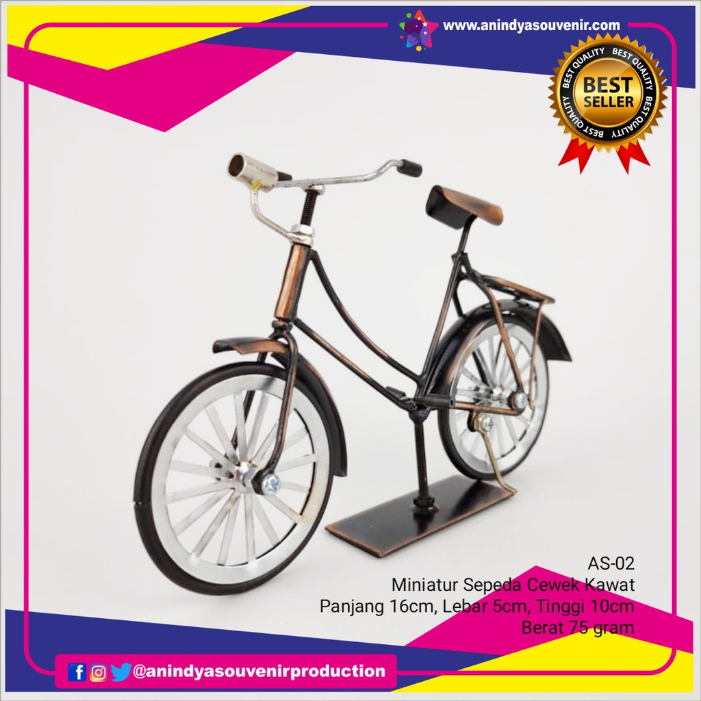 Jual Miniatur Sepeda Ontel Jawa Cewek Untuk Etalase Dan Dashboard Mobil ...