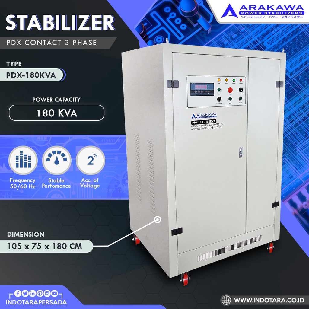 Jual STABILIZER ARAKAWA PDX 3 PHASE PDX180KVA | Shopee Indonesia